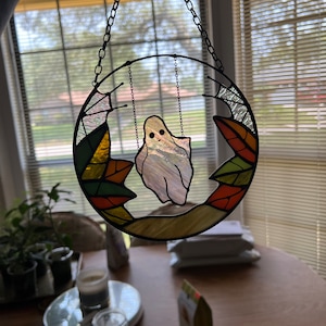 Gothic Suncatcher Ghost Funny Halloween Stain Glass Horror - Etsy