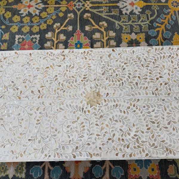 Handmade Mother of Pearl Inlay Work Desk, Mop Inlay Laptop Table, Mop ...