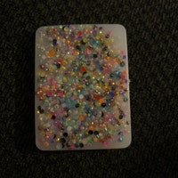 Rainbow Picking Pad Fidget Pick Palette Toy Neon Crystal Pebble Glitter ...