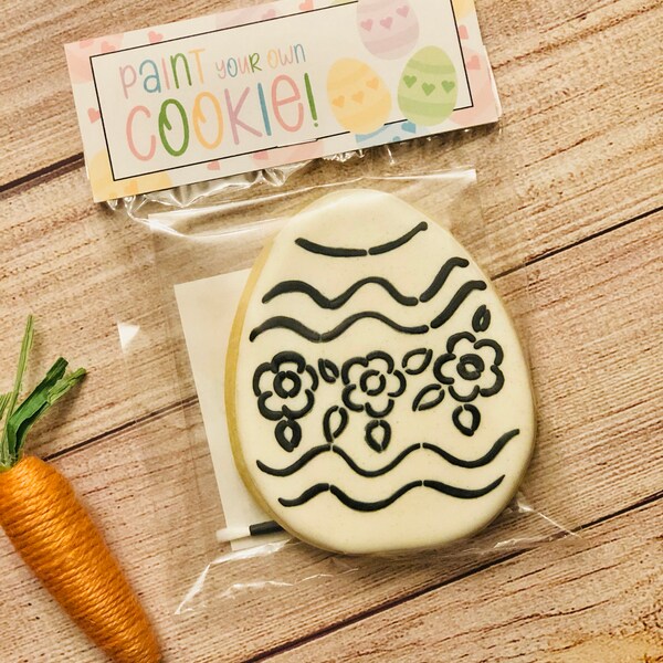 5" Paint Your Own Cookie Bag Topper, Easter Eggs Cookie Bag TOPPER, PYO ...