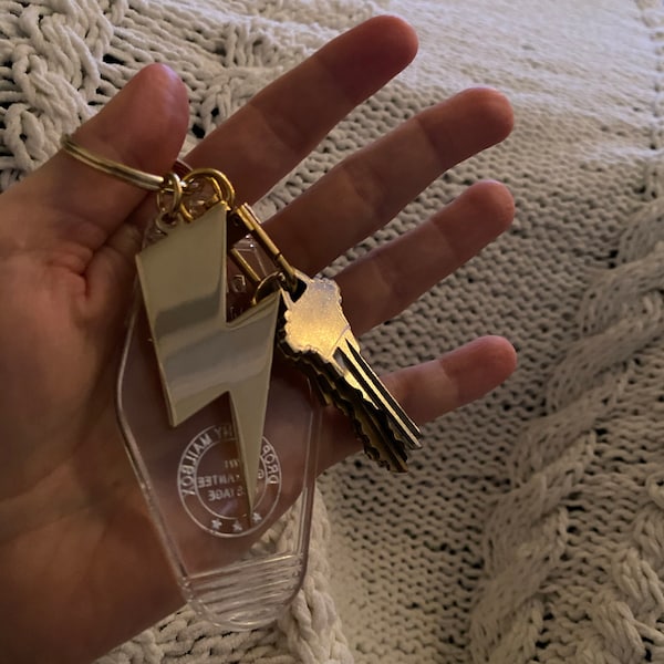Lightning Bolt Enamel Keychain - Etsy