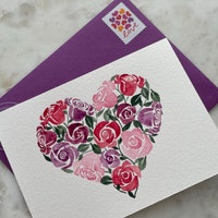 Violet Card, Floral Card, Floral Watercolor Card, Violet Birthday Card ...