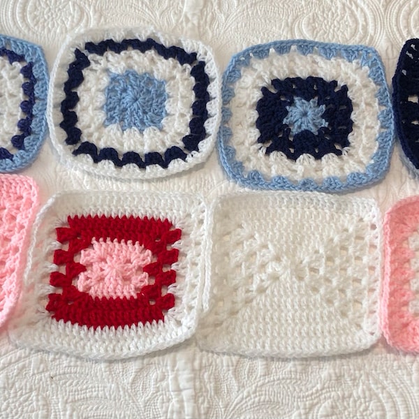 Stacked Shells 8" Granny Square Crochet PATTERN PDF - January - Granny ...