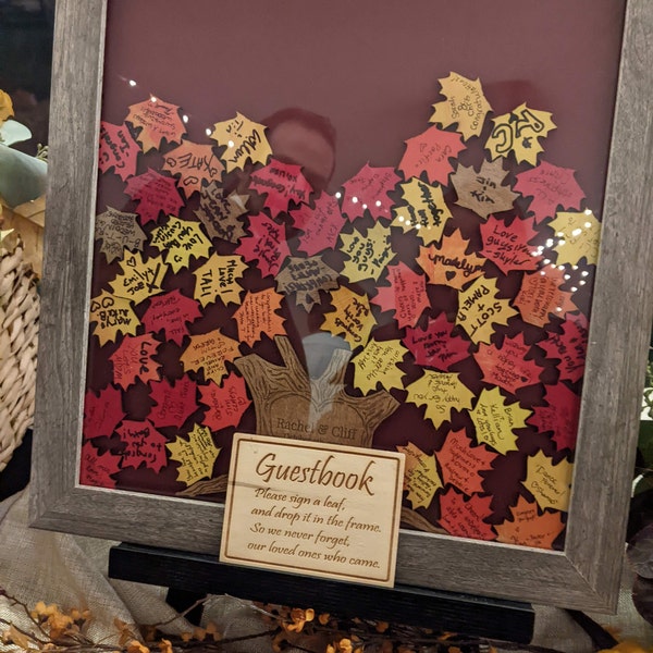 Personalized Fall Wedding Tree Drop Box Guest Book Alternative | Unique ...