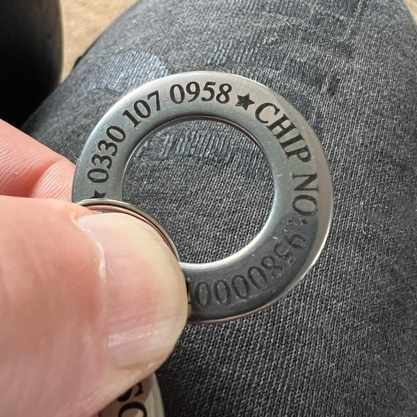 Funky Design Pet Dog ID Disc Tag. Stainless Steel Washer Style ...