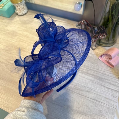 Royal Blue Fascinator, Tea Party Hat, Church Hat, Derby Hat, Fancy Hat ...