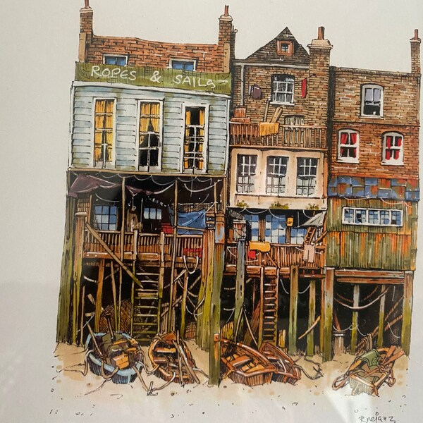 Lighthouse Town A4 Print of a Pen & Ink Drawing - Etsy