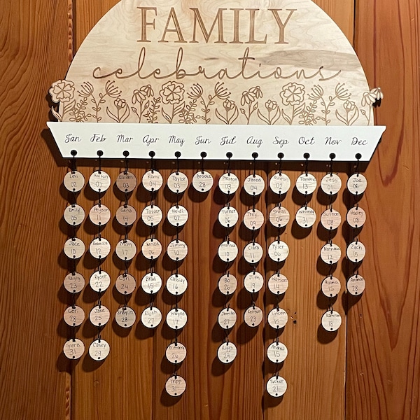 Birthday Board. Celebrations Calendar - Etsy