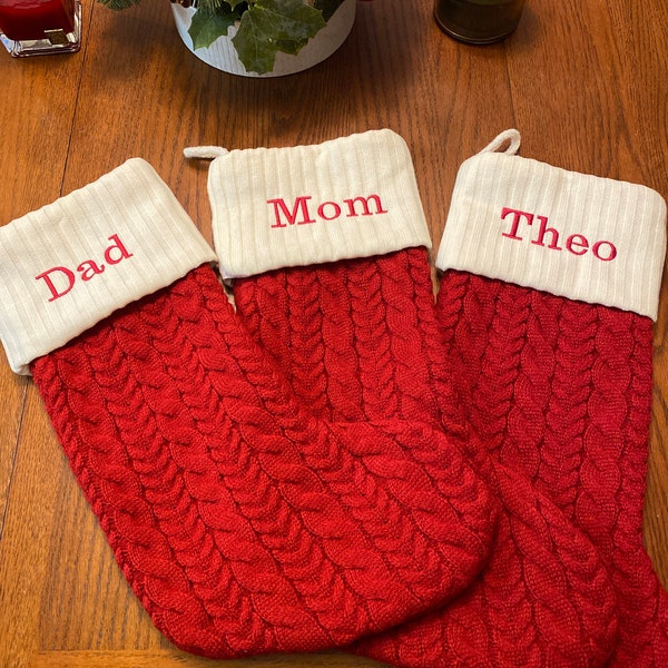 21" Personalized Knit Christmas Stocking - Etsy