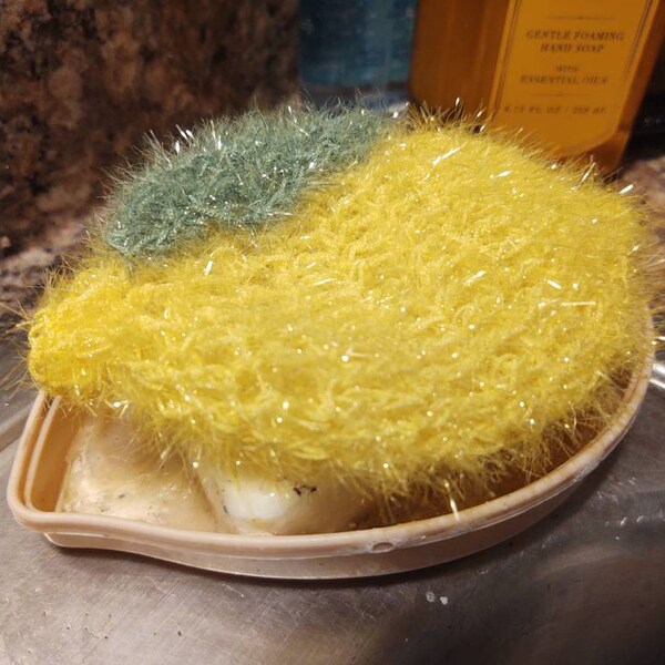 Crochet Pattern Large Sunflower Scrubby, PDF Download, Kitchen Scrubby ...