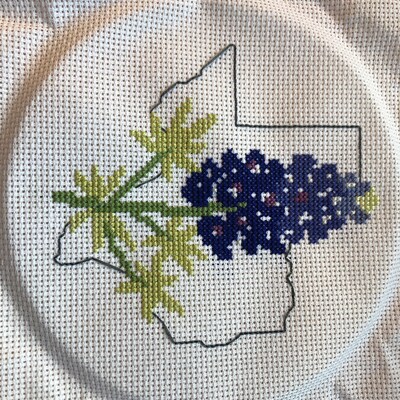 Texas Bluebonnet, Modern Cross Stitch PATTERN, State Flowers - Etsy