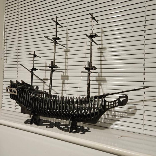 The Black Pearl Laser Cut File | 3D Wooden Sailboat Model | DIY Laser ...