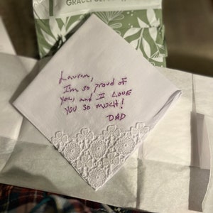 In Memory Handwritten Handkerchief - Etsy