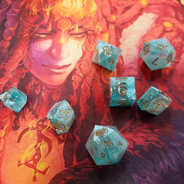 Quantum Candy Irridescent Pink Opal Sharp Edge Dnd Dice Set - Etsy