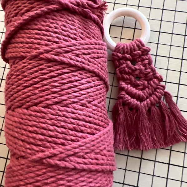 3mm 3-ply Macrame Cord • 75 Colours • 5, 10, 25, 50 + 100 Meters ...