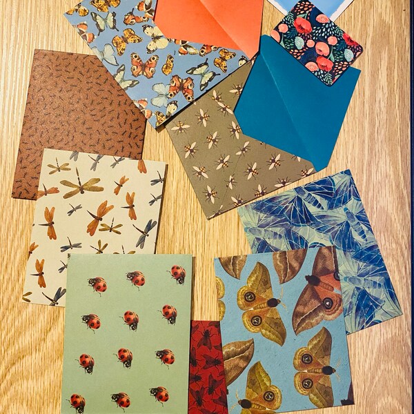 Japanese Mini Thank You Cards, Mini Note Card Set, Bright, Colourful ...