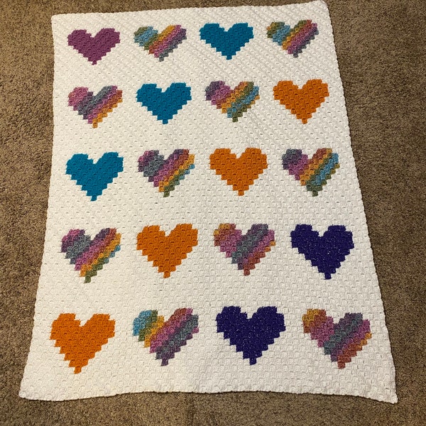 The One Heart C2C Blanket - Corner to Corner - Graphghan - Written ...