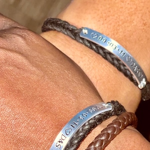 Couple Name Bracelets, Couples Gifts, Couple Anniversary Date Bracelet ...
