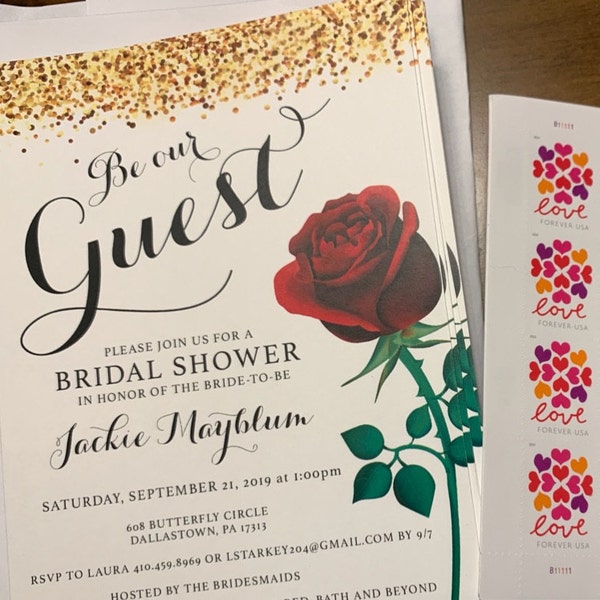Be Our Guest Invitation | Be Our Guest Bridal Shower | Be Our Guest ...