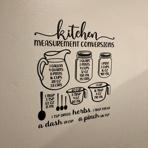 Measuring Cup and Spoon Vinyl Decal Labels Kitchen | Etsy