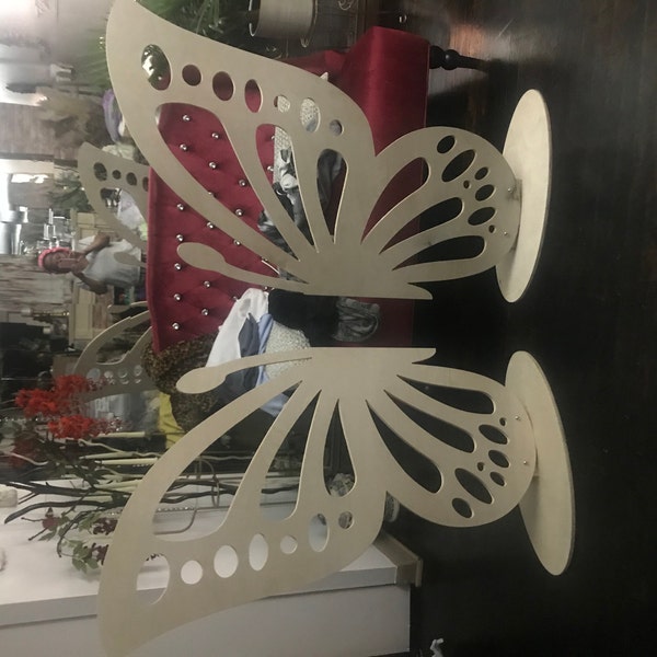 Mesmerizing 4ft Double Butterfly Wings | Butterfly Prop | Wood Cutout ...