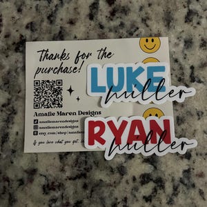 Waterproof Name Decal Personalized Vinyl Sticker FULL NAME STICKER ...