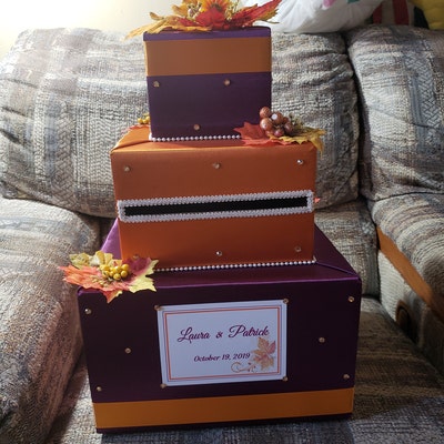 FALL Theme fall Leaves, Fall Wedding Card Box-any Colors - Etsy