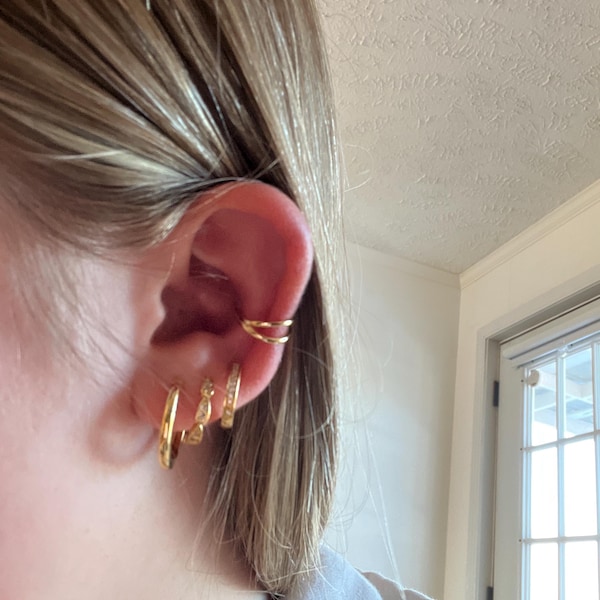 Sterling Silver Double Conch Clicker Hoop, Daith Rook Tragus Earring - Etsy