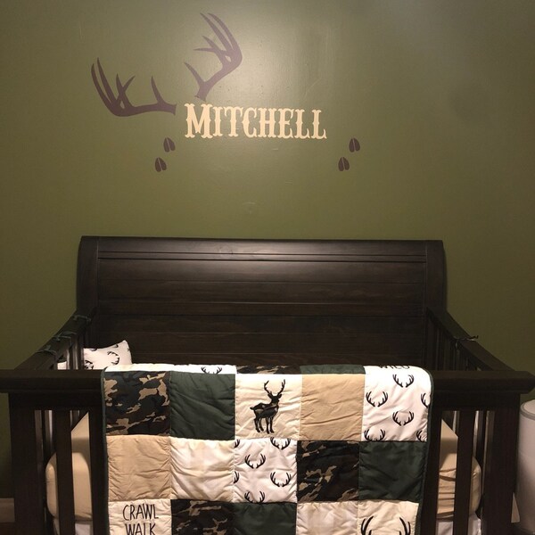 Hunting Wall Decal-antlers With Name- Boy or Girl Room Decor ...