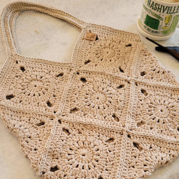 Hannah Tote Bag Pattern PDF - Digital Download - Granny Square Crochet ...