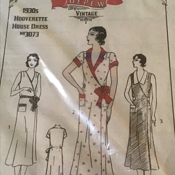 Multi Size Vintage Sewing Pattern 1930s Ladies' Wrap Dress #3073- 32 34 ...