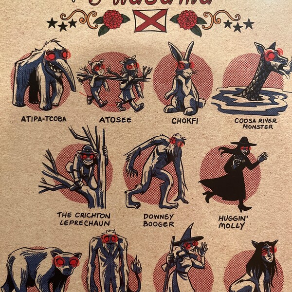 Famous Cryptids of South Carolina Print - Etsy