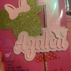 Minnie Mouse Cake Topper, Custom Cake Topper, First Birthday, Birthday ...