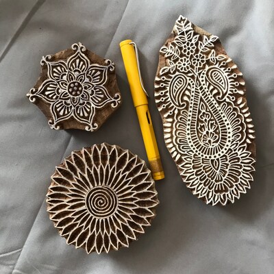 Lotus Pattern Wooden Hand Block Printing Textile Carved Print - Etsy