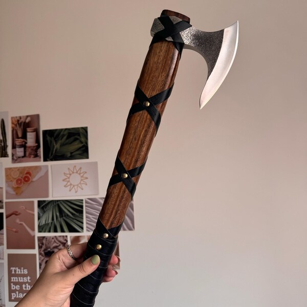 Custom Gift Axe Hand Forged Carbon Steel VIKING AXE With Ash Wood ...