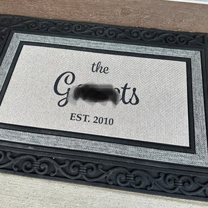 Single Initial Monogram Doormat, Classic Serif Style Letters 30x18 ...