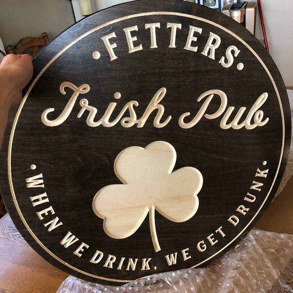 Personalized Irish Pub Sign: Clover Bar Decor, St. Patrick's Day Gift ...
