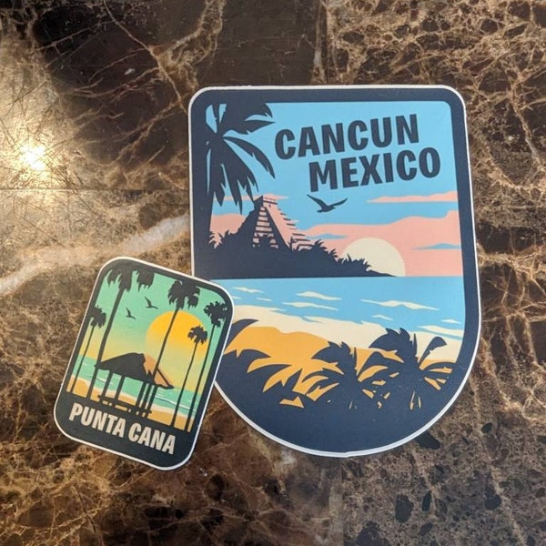 Cancun Mexico Sticker | City & Travel Stickers | Waterproof, Vinyl and ...