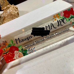 Personalized Desk Name Plate Daisy Design Office Desk Decor | Etsy