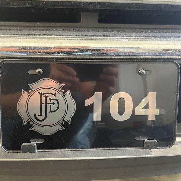 Firefighter // Personalized Laser Engraved License Plate // Fire ...