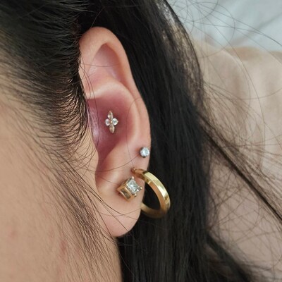 Double Stacked Tiny Pyramid 316L Stainless Steel Conch Clicker - Etsy