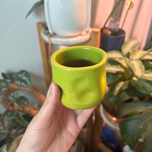 12 Oz Blue Ceramic Thumb Mug | Thumbprint Tumbler, Handmade Pinch Cup ...