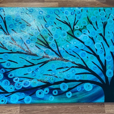 Large Green Canvas Picture Green Tree Canvas Print Colourful Green ...