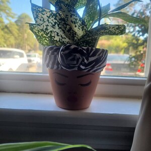 Terracotta Face Planter Pots With Headwrap Pot Head Gift - Etsy