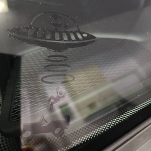 Jeeper Windshield Decal Alien Abduction/ufo Jeeper Sticker /wrangler ...