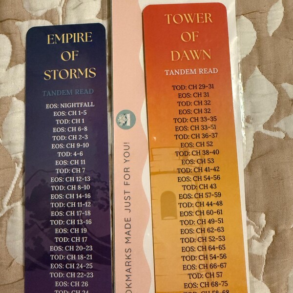 TOG Tandem Read Bookmark | Empire of Storms Bookmark | Tower of Dawn ...