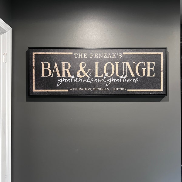Custom Bar and Lounge Sign: Personalized Home Bar Decor - Etsy