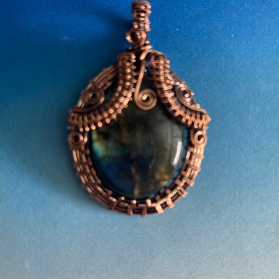 Lizard Pendant Wire Wrap Gemstone Pendent Gemstone Jewelry Copper ...