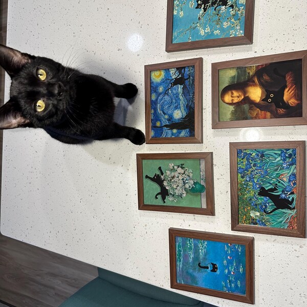 Cat Poster the Great Wave Cat Famous Painting With Cats Funny Print ...