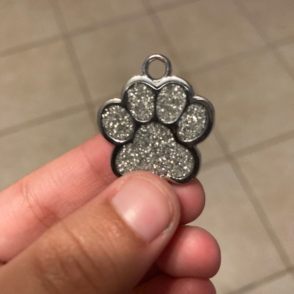 Personalized Paw Pet Name Tags, Custom Engraved Gold Dog ID Tag, Dog ...